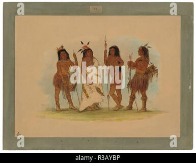 4 Apachee chief and three warriors Stock Photo - Alamy
