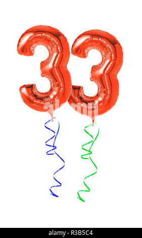 a 33 with happy birthday and balloons Stock Photo - Alamy