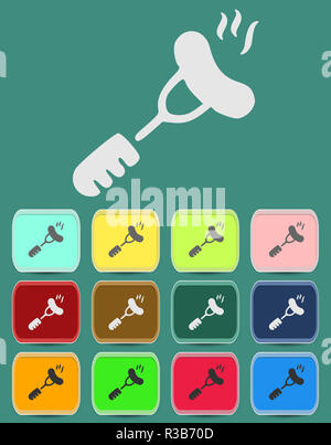 BBQ grill icon on transparent background. Barbecue with Wheels sign ...