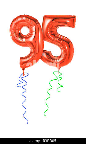 Happy Birthday number 95 celebration candle with colorful balloons and ...