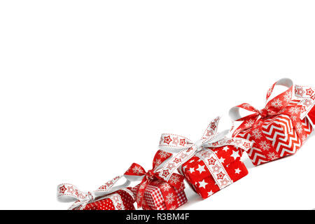 Christmas gift boxes isolated on white Stock Photo - Alamy