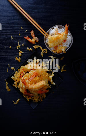 Shrimp Tempura on wood background Stock Photo - Alamy