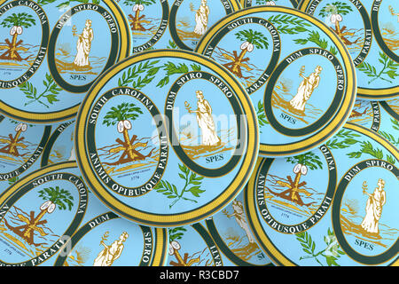Badge US State Seal South Carolina, 3d illustration Stock Photo - Alamy