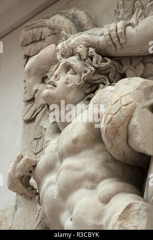 Pergamon Altar. East frieze. Athena taking Alcyoneus by the hair while ...