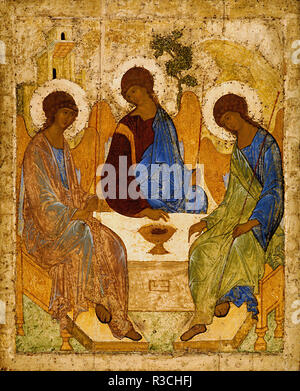 Andrei Rublev, Holy Trinity (Troitsa) 1425-1427 Tempera on wood ...
