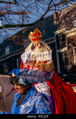 Dordrecht, Netherlands - November 17, 2018: Saint Nicolaas smiling ...