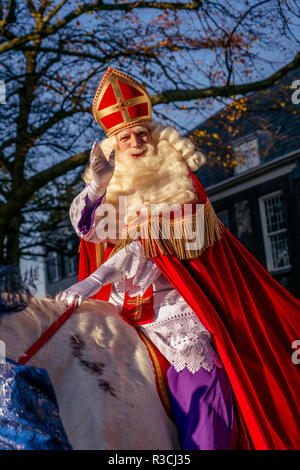 Dordrecht, Netherlands - November 17, 2018: Saint Nicolaas smiling ...