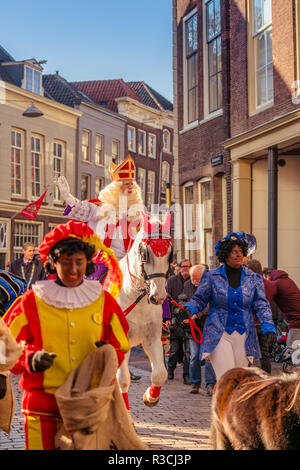 Dordrecht, Netherlands - November 17, 2018: Saint Nicolaas smiling ...