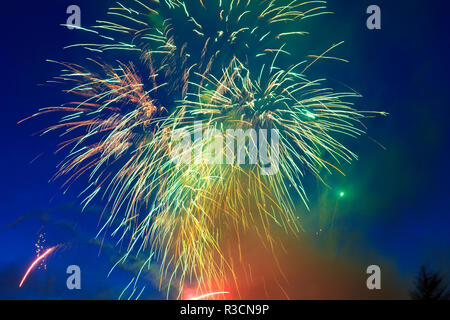 Summer evening spectacular fireworks show Stock Photo - Alamy