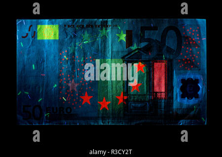 Identify genuine real Bank of England or Euro banknotes with invisible ...