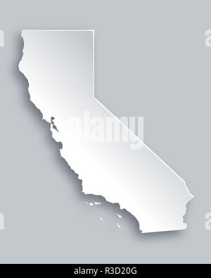 Map of California with shadows Stock Photo - Alamy