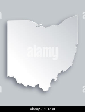 Ohio State 3D Map Stock Photo - Alamy