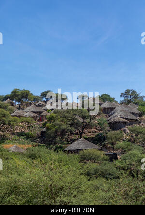 Raya tribe village in the hills, Afar Region, Chifra, Ethiopia Stock ...