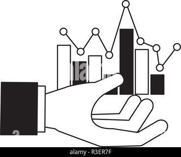 hand with statistics chart search engine optimization vector ...