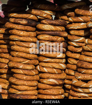 Turkish simits (bagels) in the view Stock Photo - Alamy