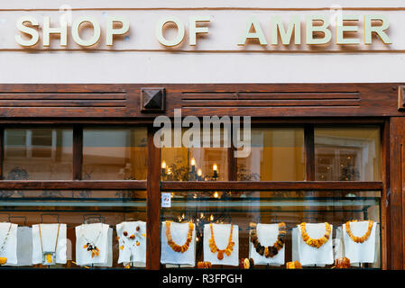 Amber Jewellery Vilnius Lithuania Stock Photo - Alamy