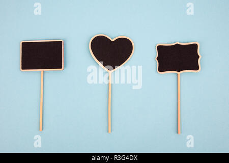 Little Chalkboard with heart shape isolated on yellow Background Stock ...