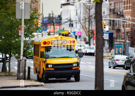 A school bus on the streets of the Bronx, New York city, USA Stock ...