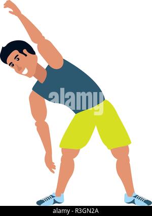 Man Athletic Exercise Stretching Symbol Pictogram Icon Stock Vector Art ...