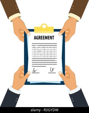Executive handing over contract document Stock Vector Image & Art - Alamy