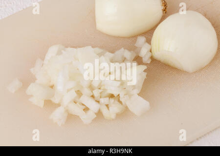 peeled white and red onions and schlale as a whole and chop brunoise ...