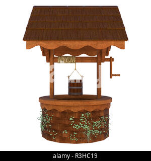 Isolated illustration of an ancient and magical wishing well Stock ...