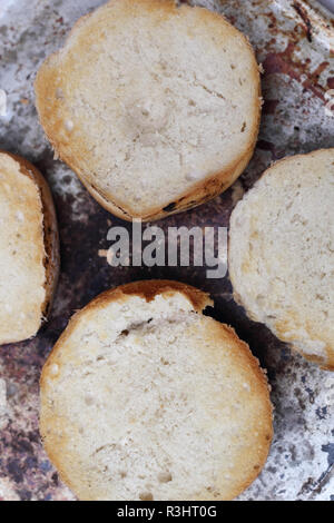 Toasted halves of bread rolls Stock Photo - Alamy