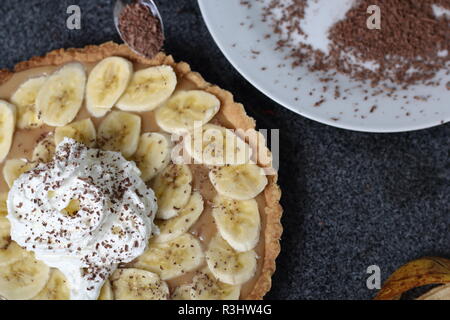 Sprinkle Topping with Grated Chocolate. Making Boston Banoffee Pie ...