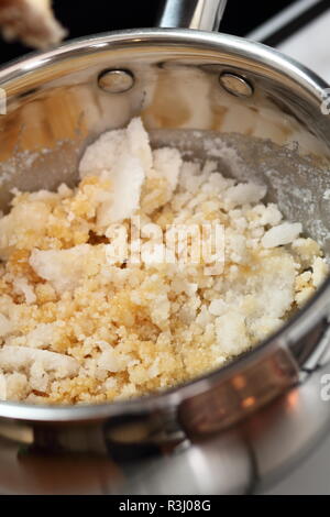Dry Caramelization. Melting Sugar in Pan. Making Golden Syrup Series ...