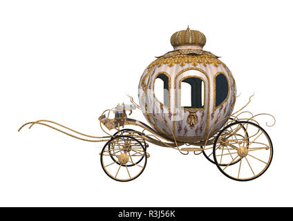 Vintage Golden Carriage Isolated Stock Photo - Alamy