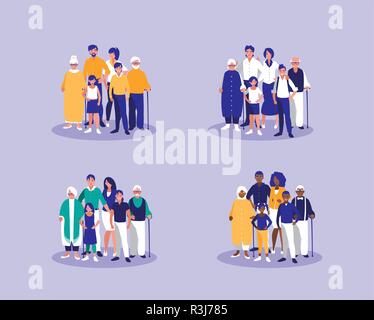 group of family members characters vector illustration design Stock ...