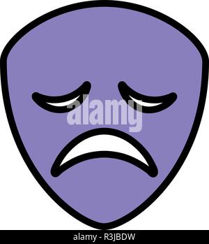 sad theater face over white background, vector illustration Stock ...