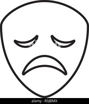 sad theater face over white background, vector illustration Stock ...