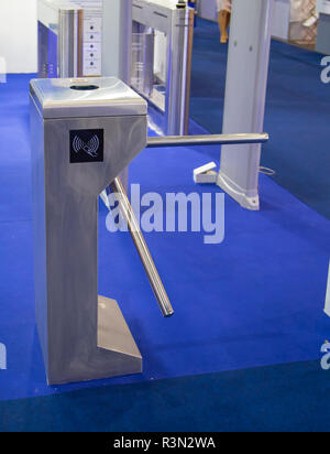 Train Ticket pass scanner machine box at railway station Stock Photo ...