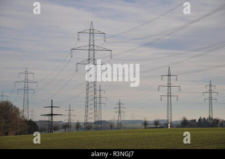 Power Lines: A 110 KV and a 220 KV high-voltage power line. Power ...