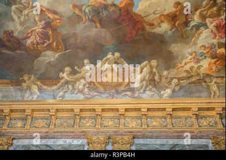 Ceiling mural, Hercules Drawing Room, Palace of Versailles, France ...