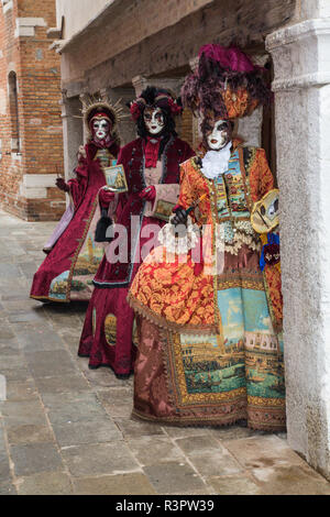 Venice, Italy. Carnival with models dressed in costumes and masks Stock ...