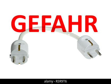 very dangerous adapter with two connectors Stock Photo - Alamy