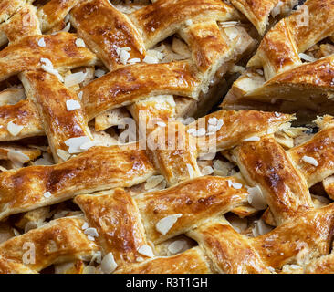 Texture of baked apple pie, full frame, top view Stock Photo - Alamy