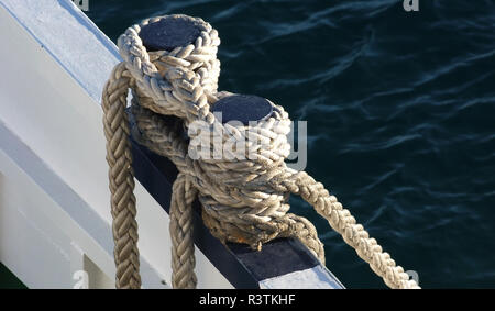 boat fasten rope rowing boat sailing boat sailboat watercraft blue ...