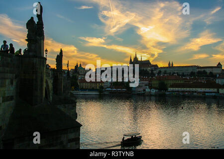 At Prague- Czech Republic - On 07/26/2015 - View of Prague cityscape on sunset, Czech Republic ...