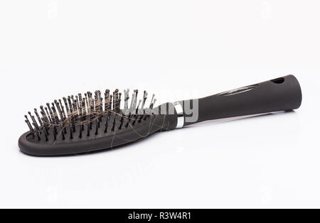 Hair comb and brush on white background Stock Photo - Alamy