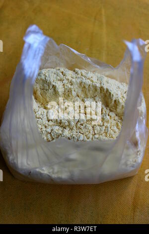 Corn flour in polythene bag Stock Photo - Alamy