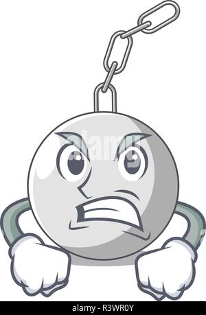 emoticon ball with an expression of restraining anger, doodle kawaii ...