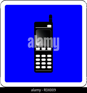Mobile phones allowed blue sign Stock Photo - Alamy