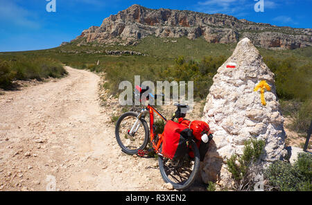 Camino de Santiago by bicycle Saint James way of Levante Stock Photo ...