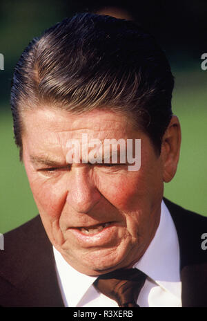 Washington DC.,USA, October 9, 1984 President Ronald Reagan meets with ...