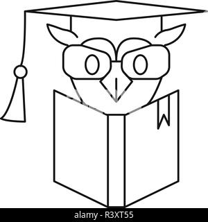 Web icon. Owl on the book, logo, education emblem Stock Vector Image ...