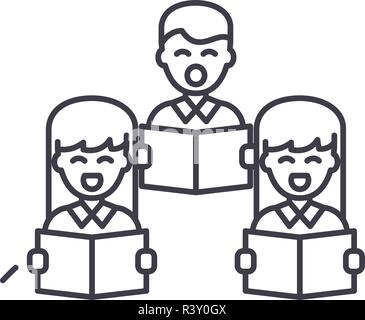 Choral singing line icon concept. Choral singing flat vector symbol ...