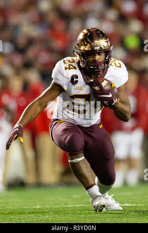 Minnesota running back Mohamed Ibrahim poses for a portrait at the NFL ...